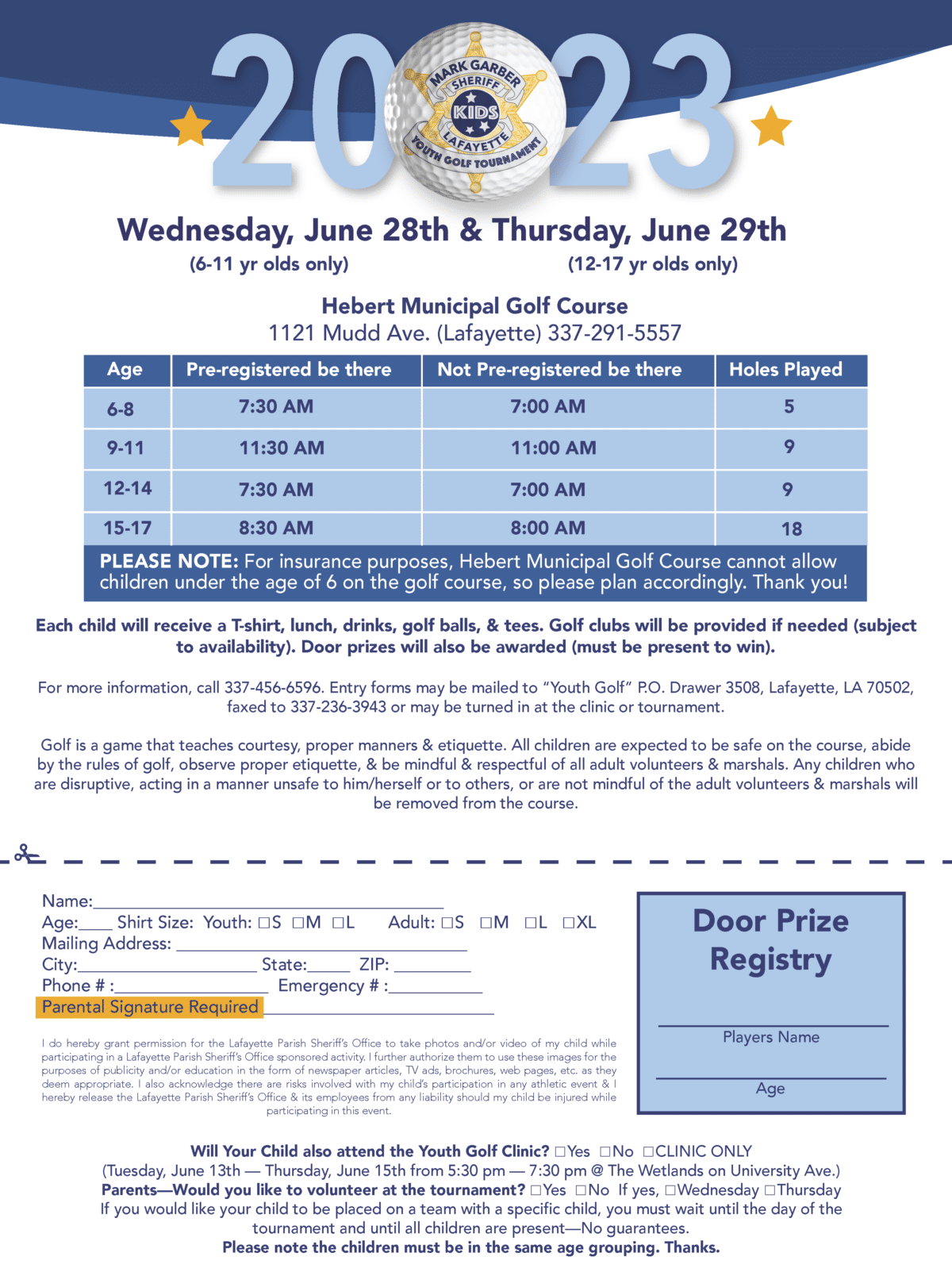 Register for the 2023 Sheriff Mark Garber Youth Golf Tournament & Clinic | Lafayette Parish ...